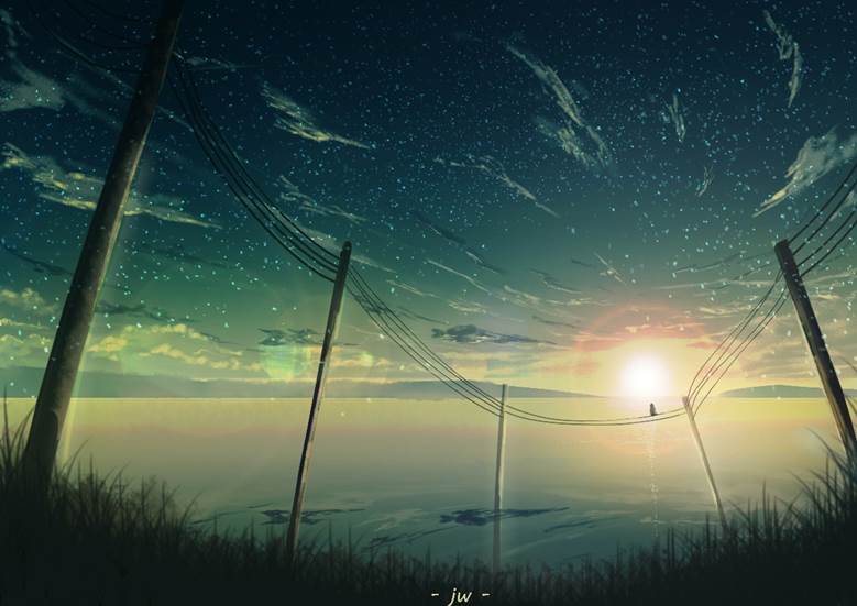 五线谱|画师JW的云层天空插画图片 | BoBoPic