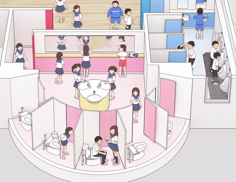 みんなのトイレ|KIYO的水手服少女插画图片 | BoBoPic