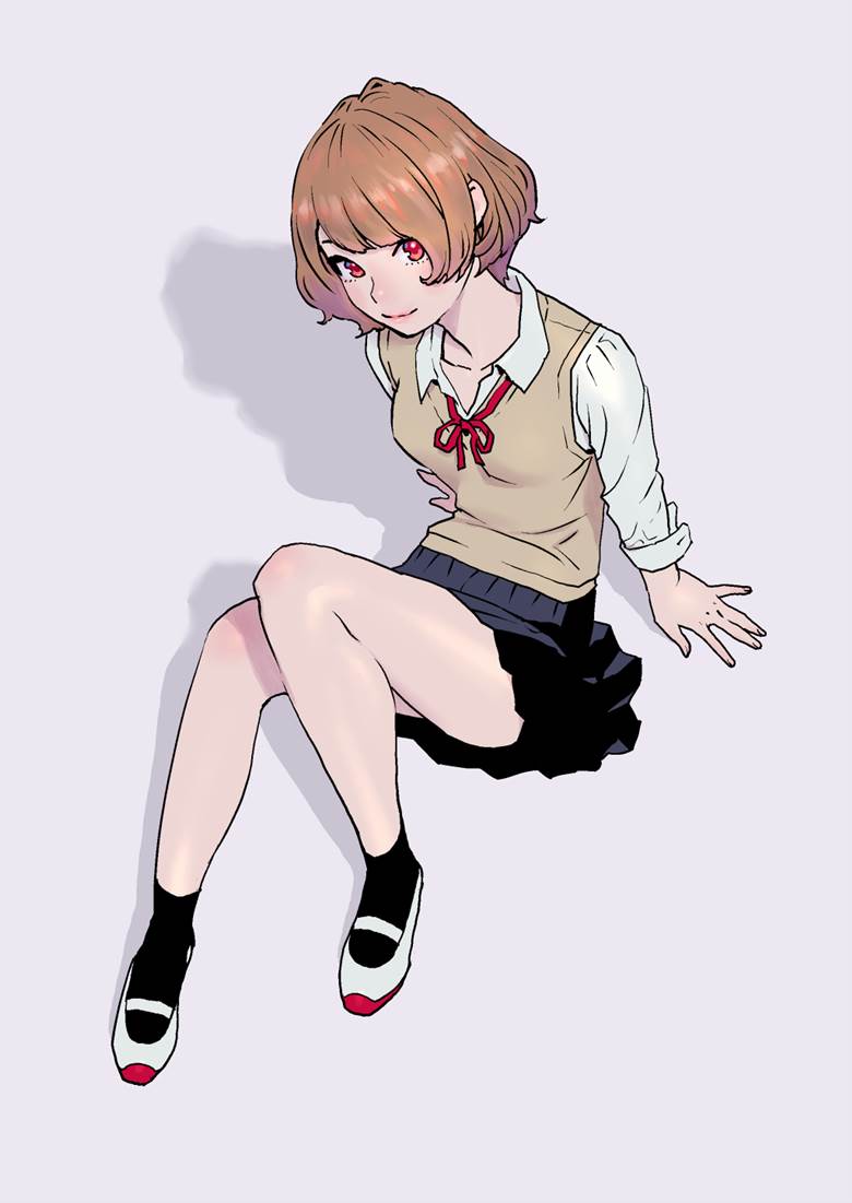 座るね|PECO/大崎ペコ丸的波波头女孩pixiv插画图片 | BoBoPic