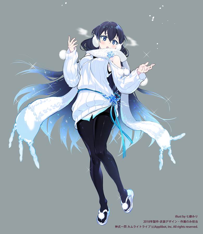 仕事绘七癖みり的围围巾的人物插画图片 Bobopic