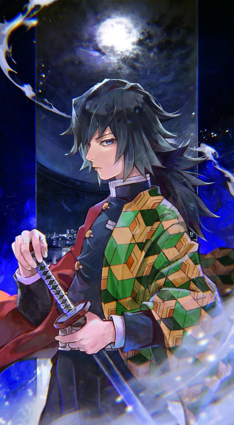 鬼灭之刃,富冈义勇,Japanese sword,beautiful,鬼灭之刃5000收藏,神圣感, - 灸場メロ'illustration ...