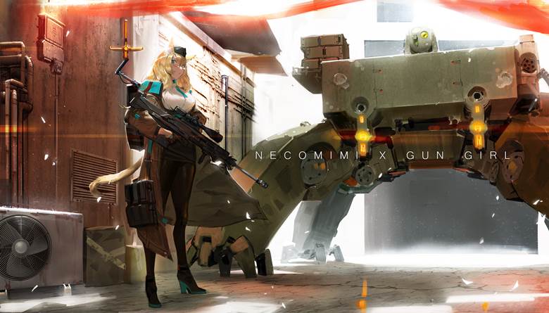 NECOMIMI X GUN GIRL 191202|Kare咖哩的科幻机械插画图片 | BoBoPic
