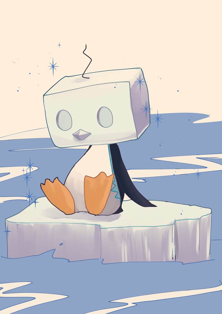 关都#875企鹅宝可梦，冰砌鹅(コオリッポ)插画图片 | BoBoPic