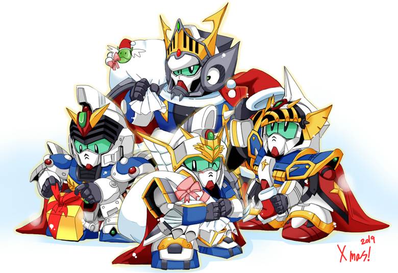 クリスマス三骑士2019|ゆうき彼方的sd敢达插画图片 | BoBoPic