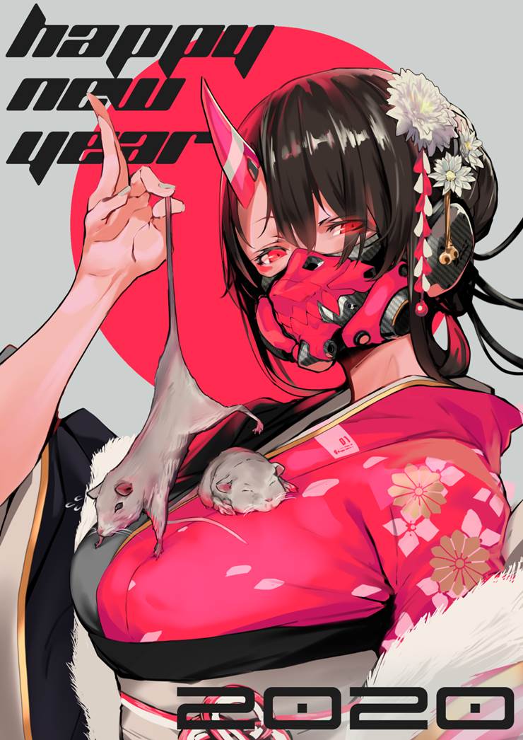 pixiv壁纸|插画师AF_KURO的面具插画图片 | BoBoPic