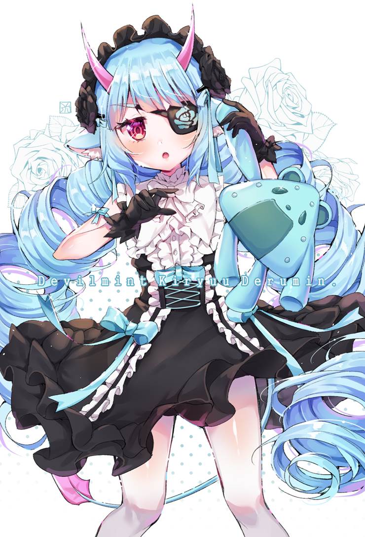 《showbyrock!》德尔敏|插画师Yeon-Kun的恶魔薄荷鬼龙黛露敏插画图片 | BoBoPic