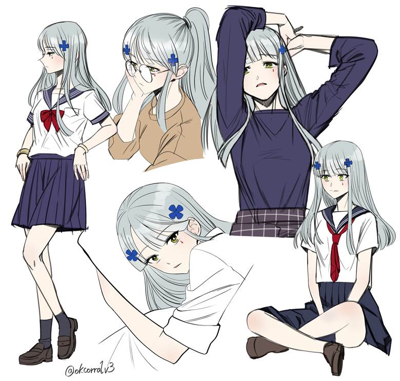 416|O.K.C的水手服JK短裙少女插画图片 | BoBoPic