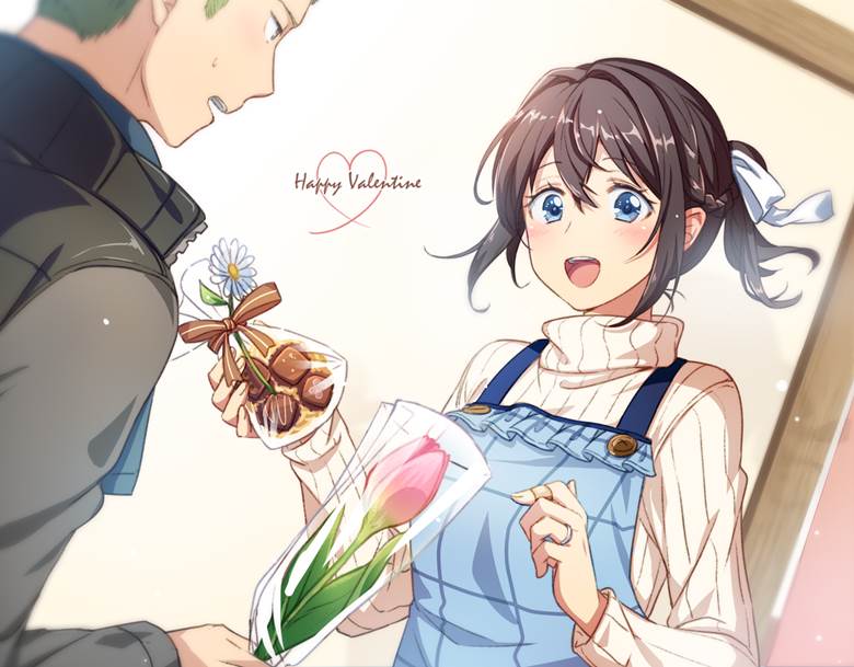 ハッピーバレンタイン|mono＠お的围裙人物插画图片 | BoBoPic