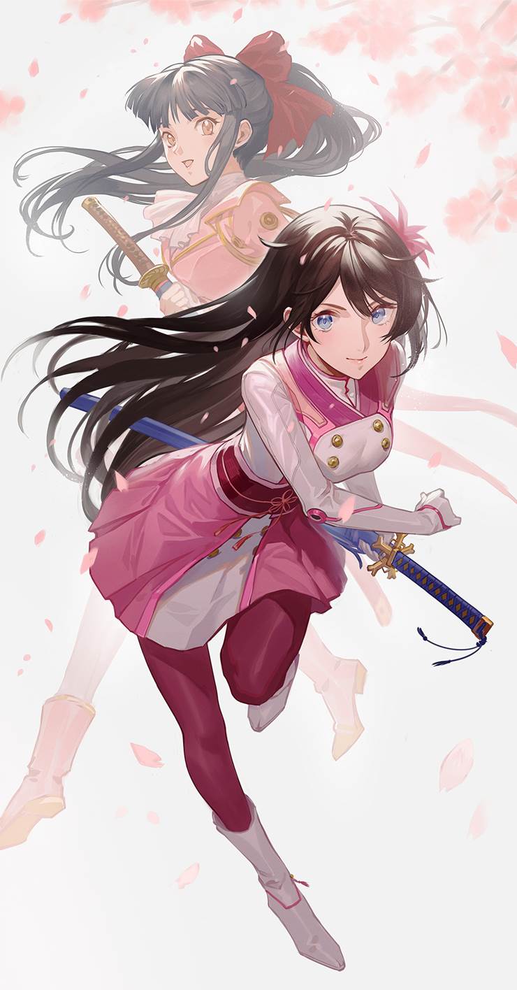 一头秀丽的黑色长发，《新樱花大战》天宫樱插画图片 | BoBoPic