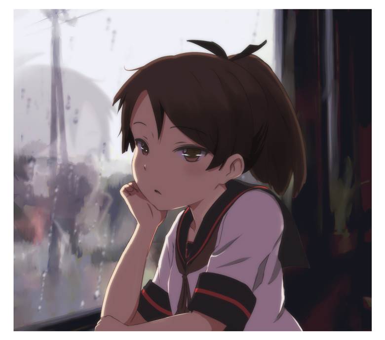 长い休日|敷のミコ的托下巴的少女插画图片 | BoBoPic