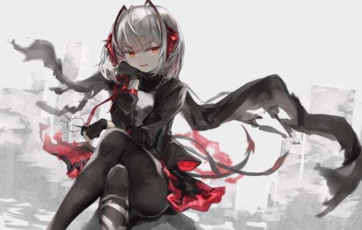 有一点点坏坏感觉的小姐姐，Pixiv人气插画师7gao-ID:19732840 | BoBoPic