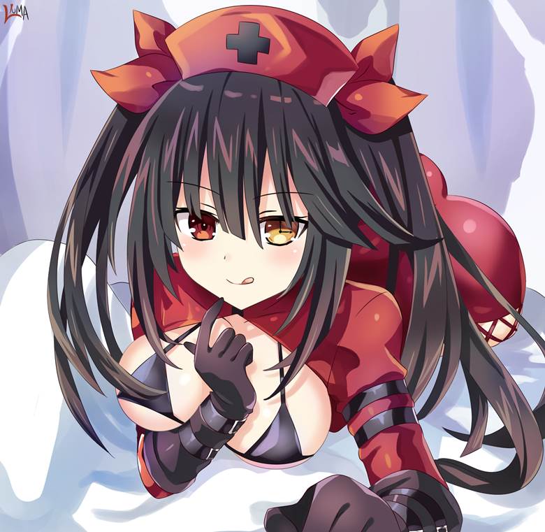 Kurumi Nurse Ver.|LewdKUMA的黑头发少女插画图片 | BoBoPic