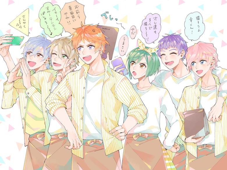 アニカフェ出张版の夏组|缟的A3!满开剧团插画图片 | BoBoPic