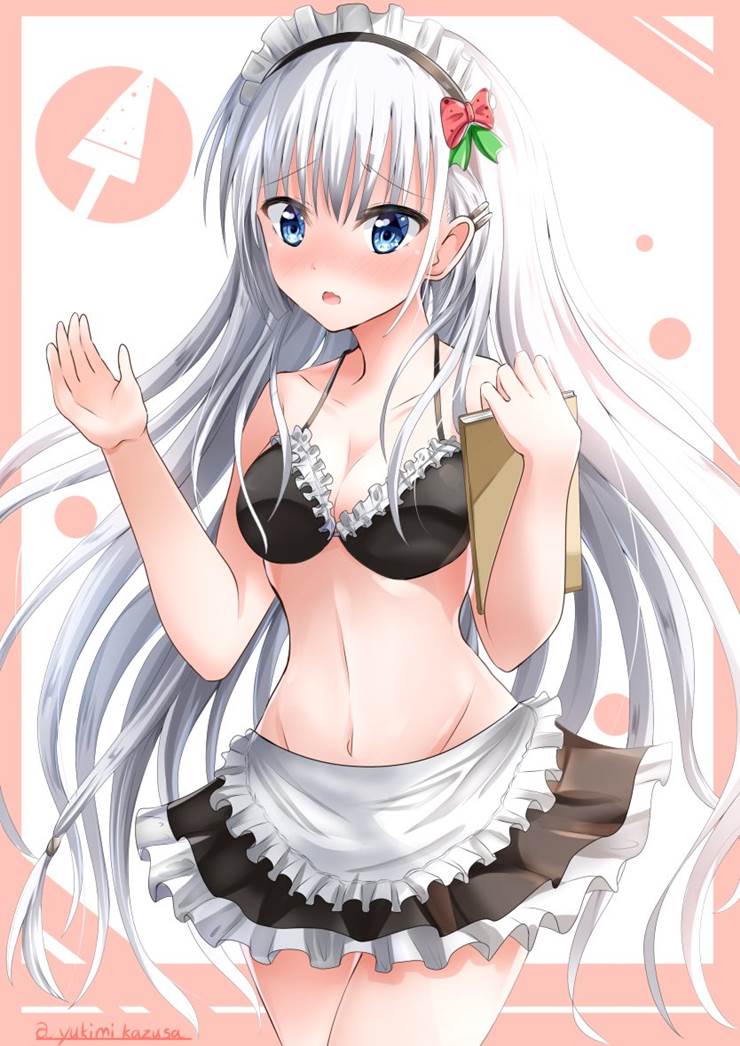 maid bikini,silver hair, - RiVer'illustration - PixivBox