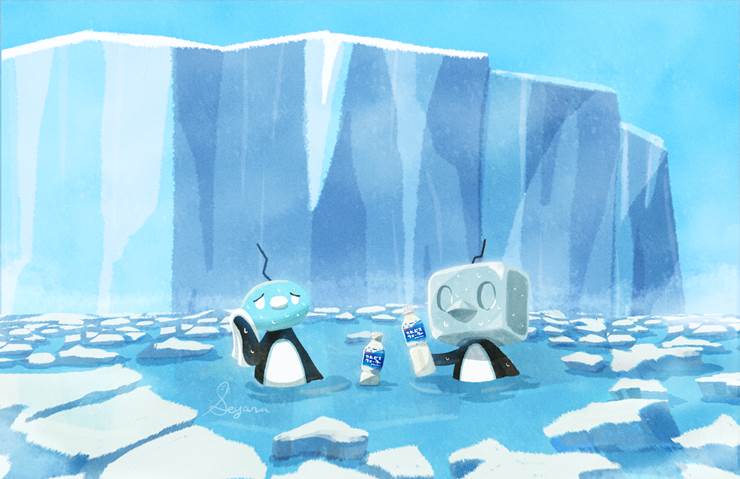 关都#875企鹅宝可梦，冰砌鹅(コオリッポ)插画图片 | BoBoPic