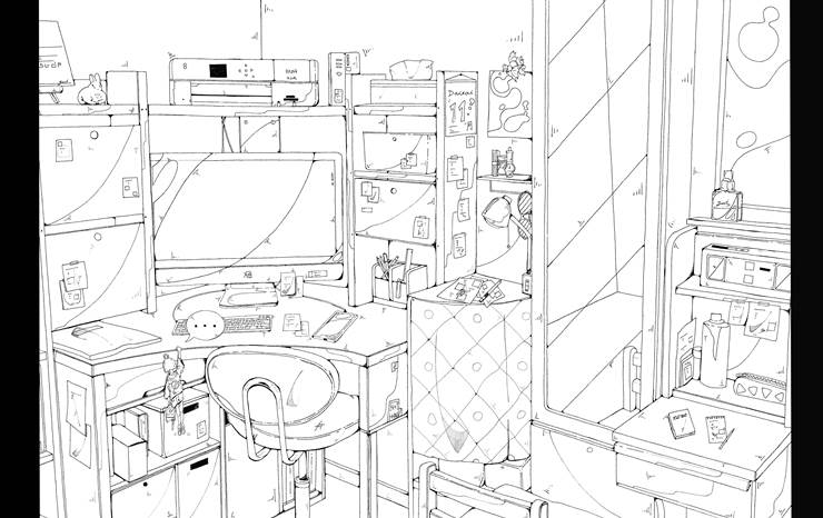 线画|插画师やsい/yasi的风景插画图片 | BoBoPic