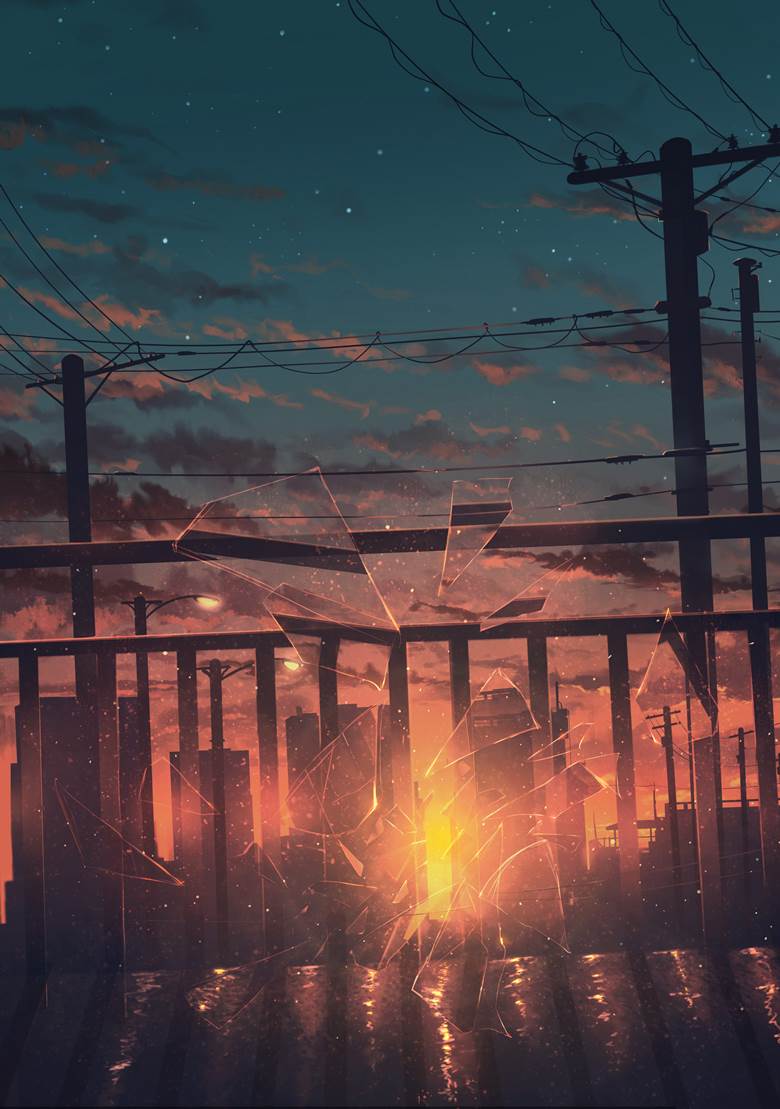 裂缝の阳光|画师JW的天空风景插画图片 | BoBoPic