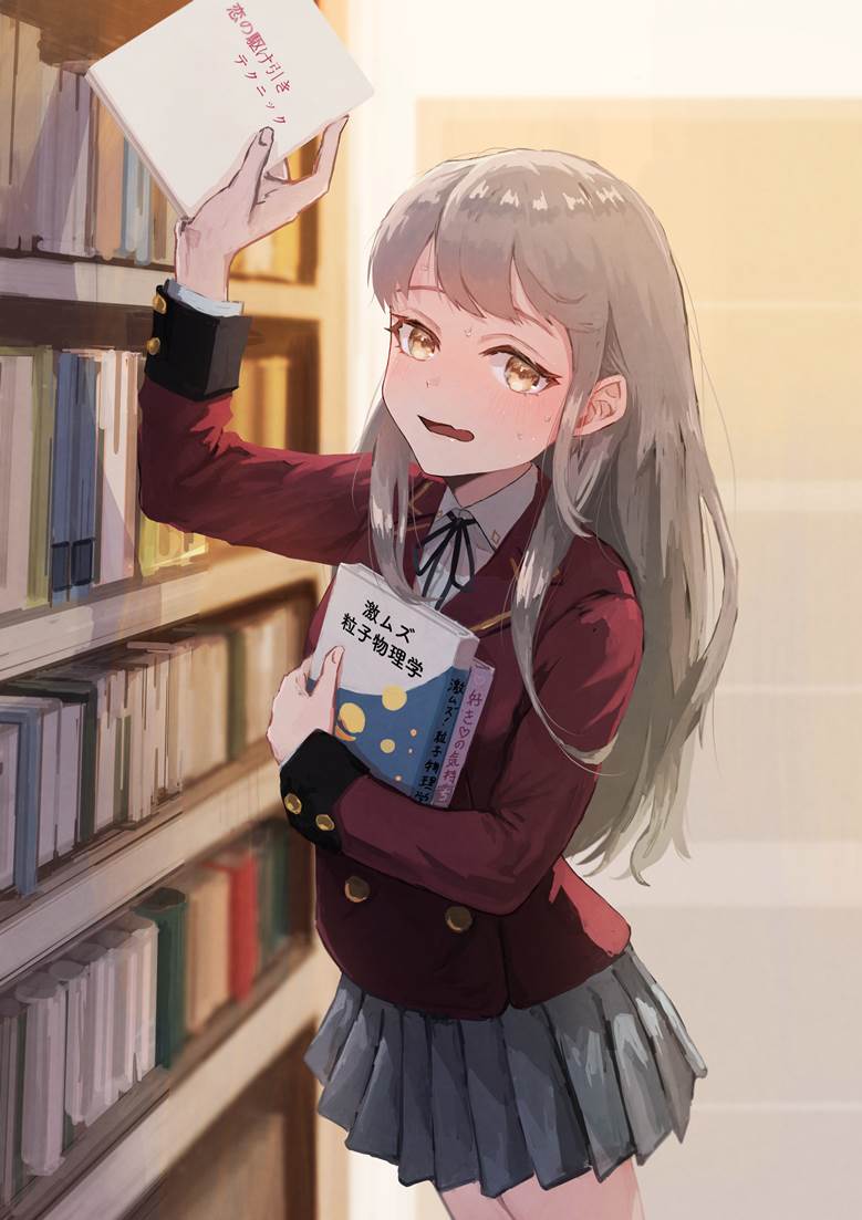 初恋に戸惑う真面目ちゃん|TEM的图书馆风景插画图片 | BoBoPic