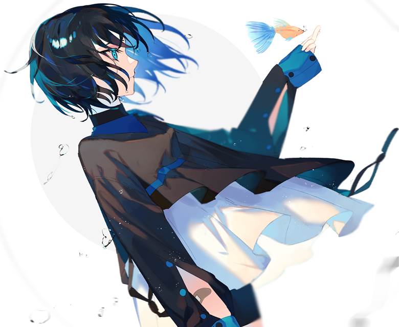 插画师水视ずみ的女孩插画图片 Bobopic