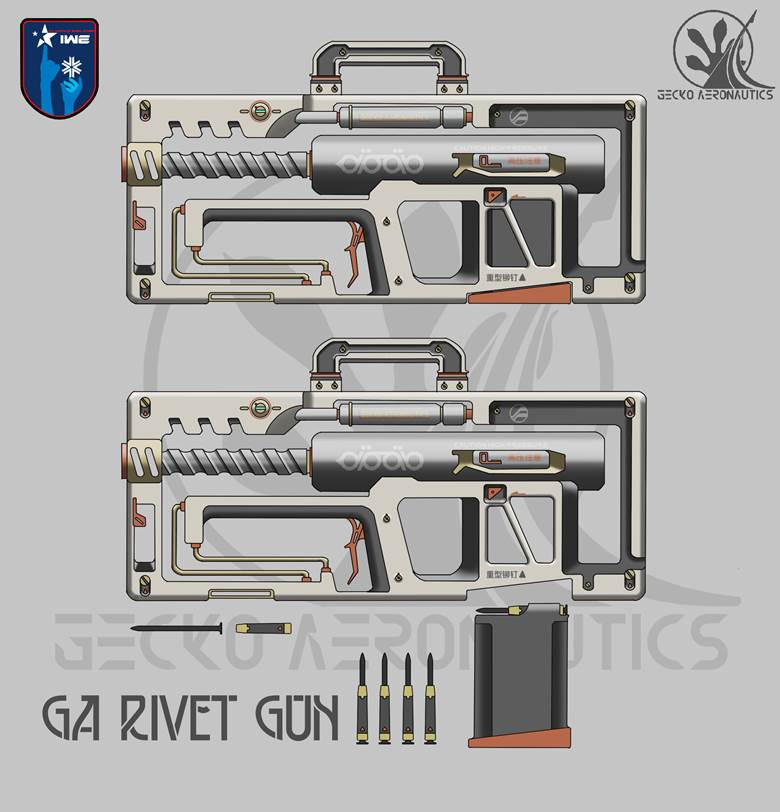 GA Rivet Gun (重型铆钉枪）|Mr.Gecko117的科幻机械插画图片 | BoBoPic