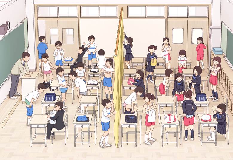 教室で着替え|KIYO的水手服少女插画图片 | BoBoPic