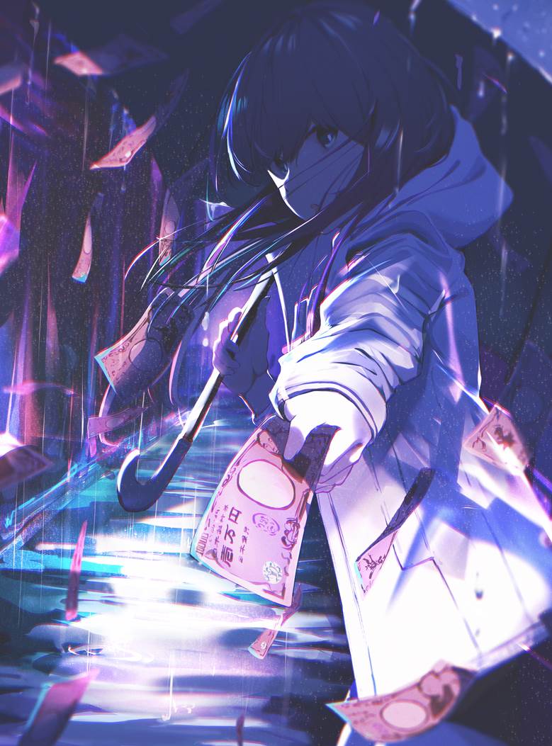 あなたが困っているみたいですがよかったら一枚あげますか|T.K.C的下雨插画图片 | BoBoPic