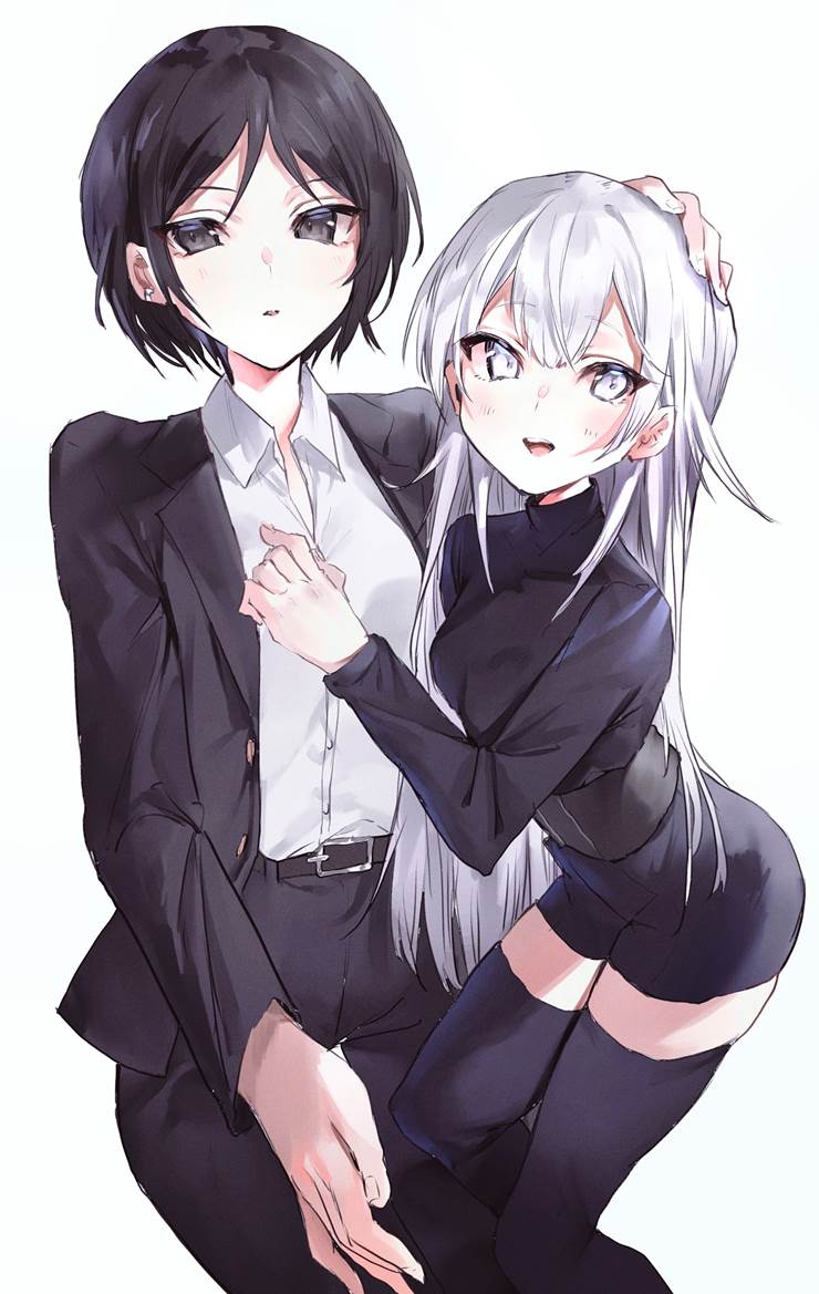 original,white hair,OC,original character,girl,creation,illustration,yuri, - 彩羽とも'illustration ...