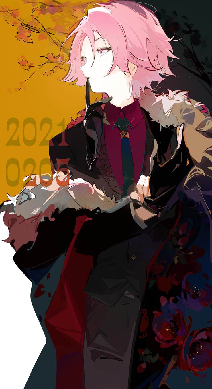 偶像梦幻祭2|插画师ezu的樱河琥珀插画图片 | BoBoPic