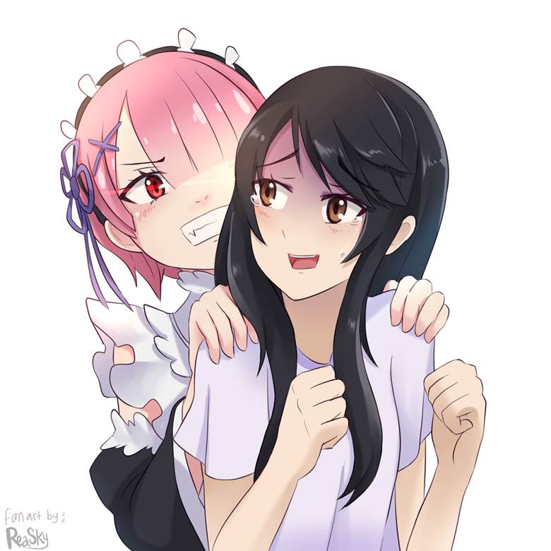 Hotaru and Ram (same Seiyuu)|Rea.sky的悠哉日常大王插画图片 | BoBoPic