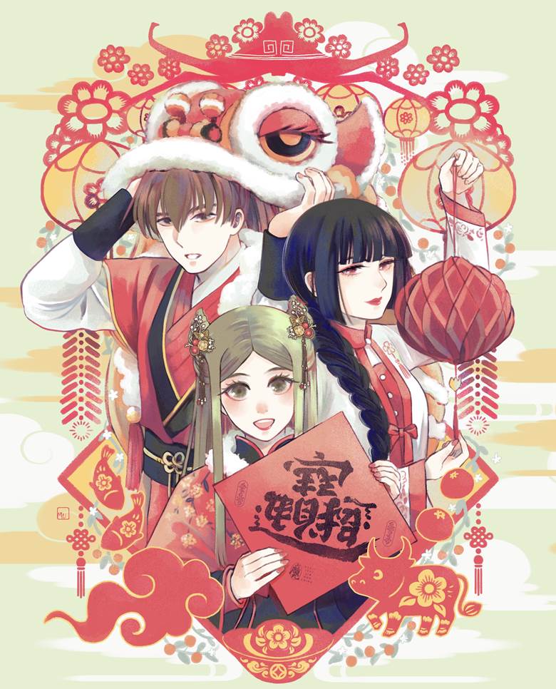 |Mu的团子头少女插画图片 | BoBoPic