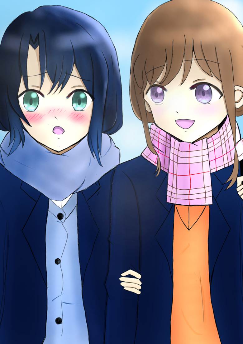 寒空の下 さきまる的安达与岛村pixiv插画图片 Bobopic