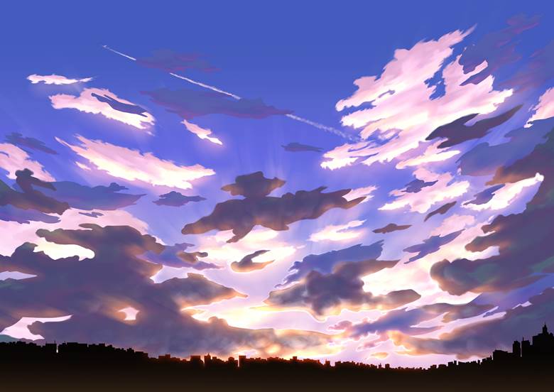 朝烧け|Mono,的飞行机云天空插画图片 | BoBoPic