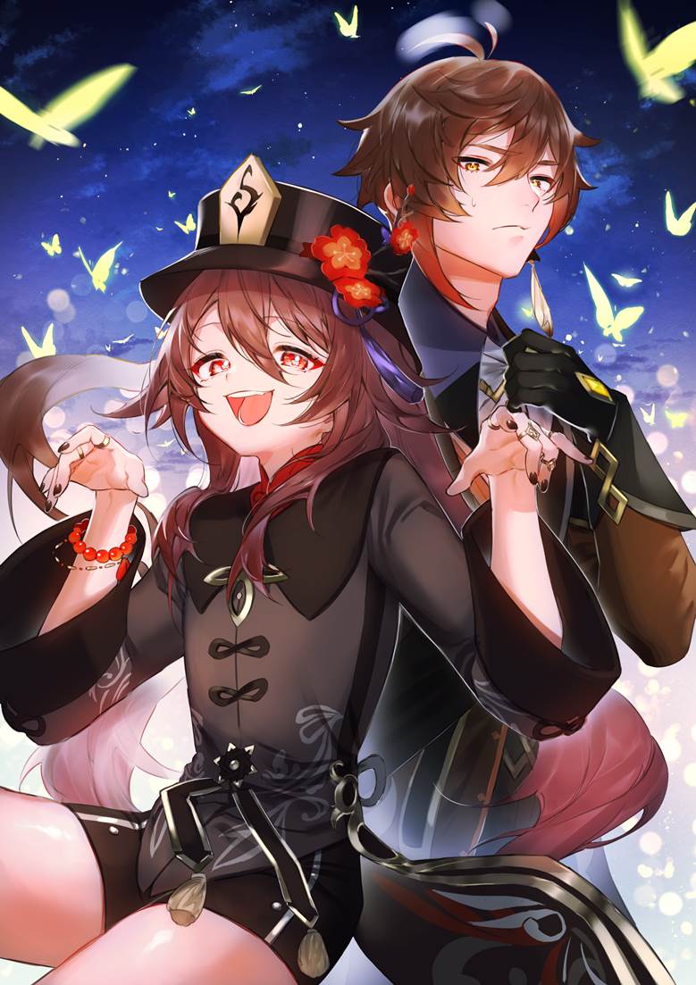 往生堂コンビ8イチビ8的原神pixiv插画图片 Bobopic