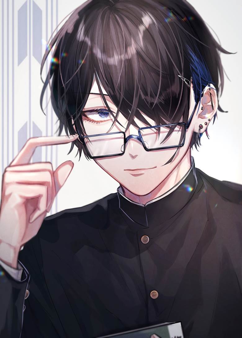 メガネ男子1はむ的pixiv眼镜男孩插画图片 Bobopic 