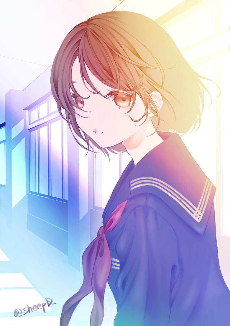 |sheepD的水手服JK短裙少女插画图片 | BoBoPic