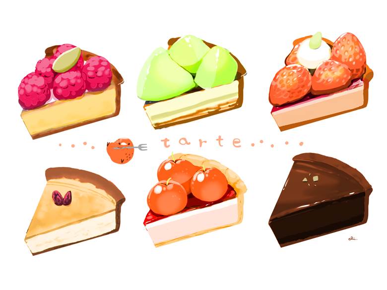 タルト诘め合わせ|チャイ的Pixiv甜点小鸡插画图片 | BoBoPic