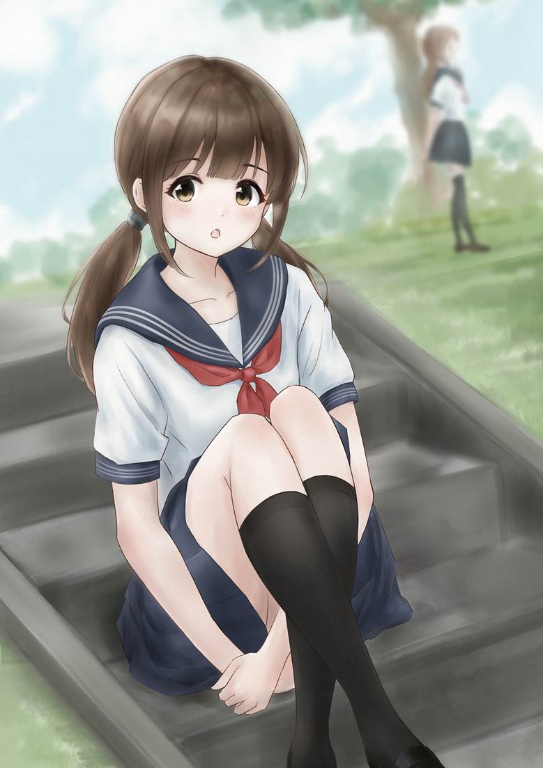 待ち合わせ|free☆的水手服少女插画图片 | BoBoPic