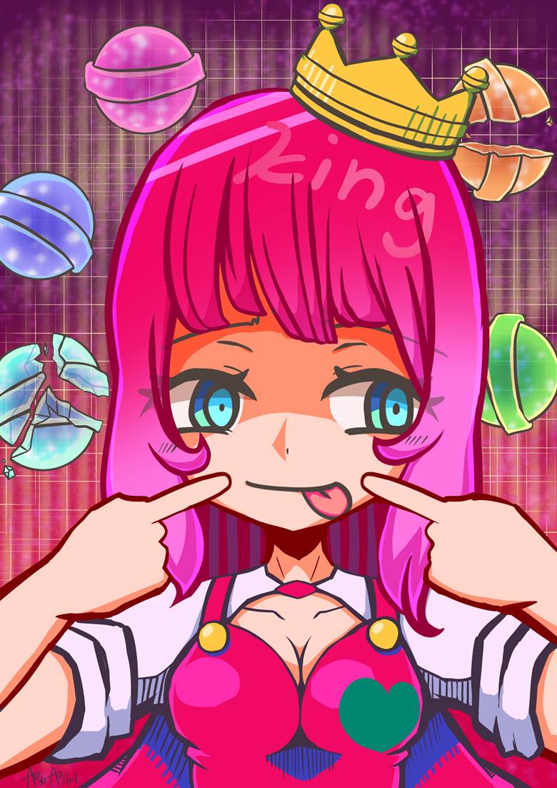 candy,tongue,粉色头发,女孩子,crown,糖果,原创, - あぽかぴり'illustration - PixivBox