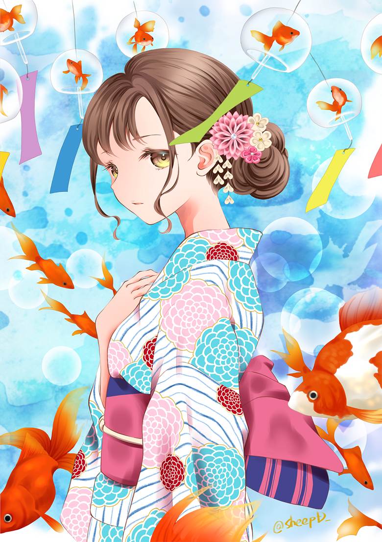 梦と现（うつつ）の狭间|sheepD的Pixiv金鱼插画图片 | BoBoPic