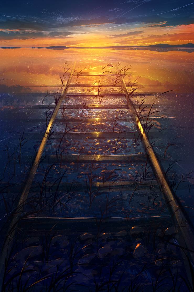 新作《苇と车道》|画师JW的pixiv风景插画图片 | BoBoPic