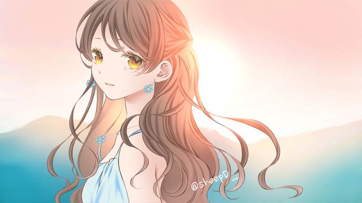 Heat Haze|插画师sheepD公主发型的女孩插画图片 | BoBoPic