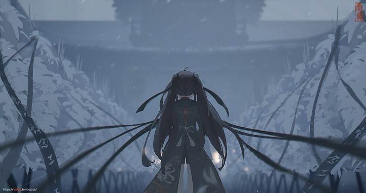 离别与希望之蝶(前篇)|插画师void_0的胡桃插画图片 | BoBoPic