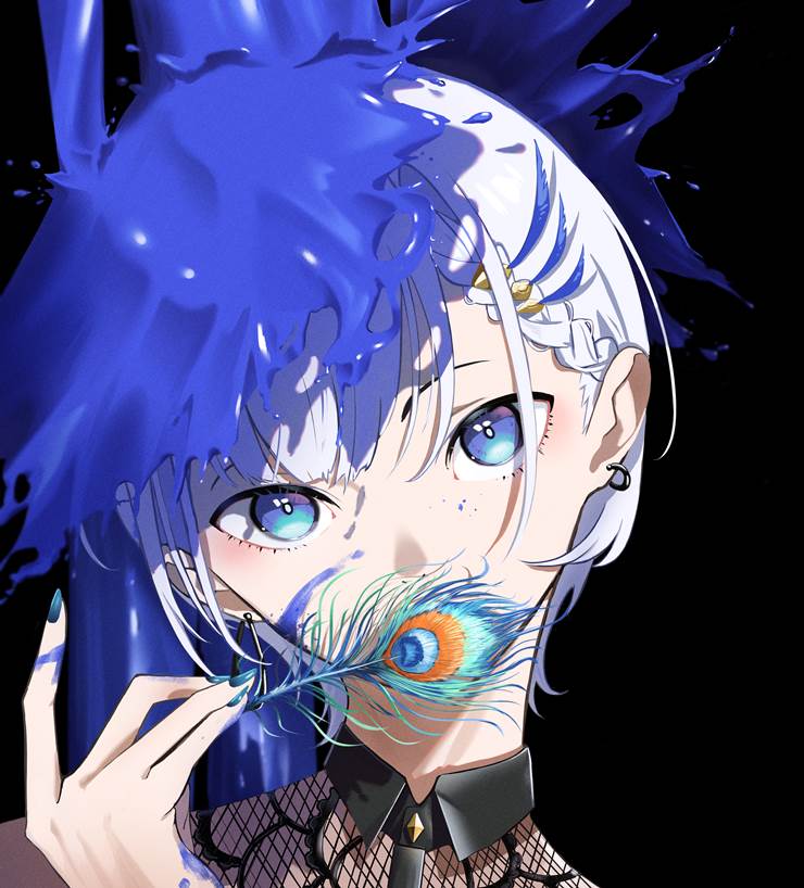 孔雀的大小姐，Hololive虚拟UP主帕沃莉亚·蕾内插画壁纸图片 | BoBoPic