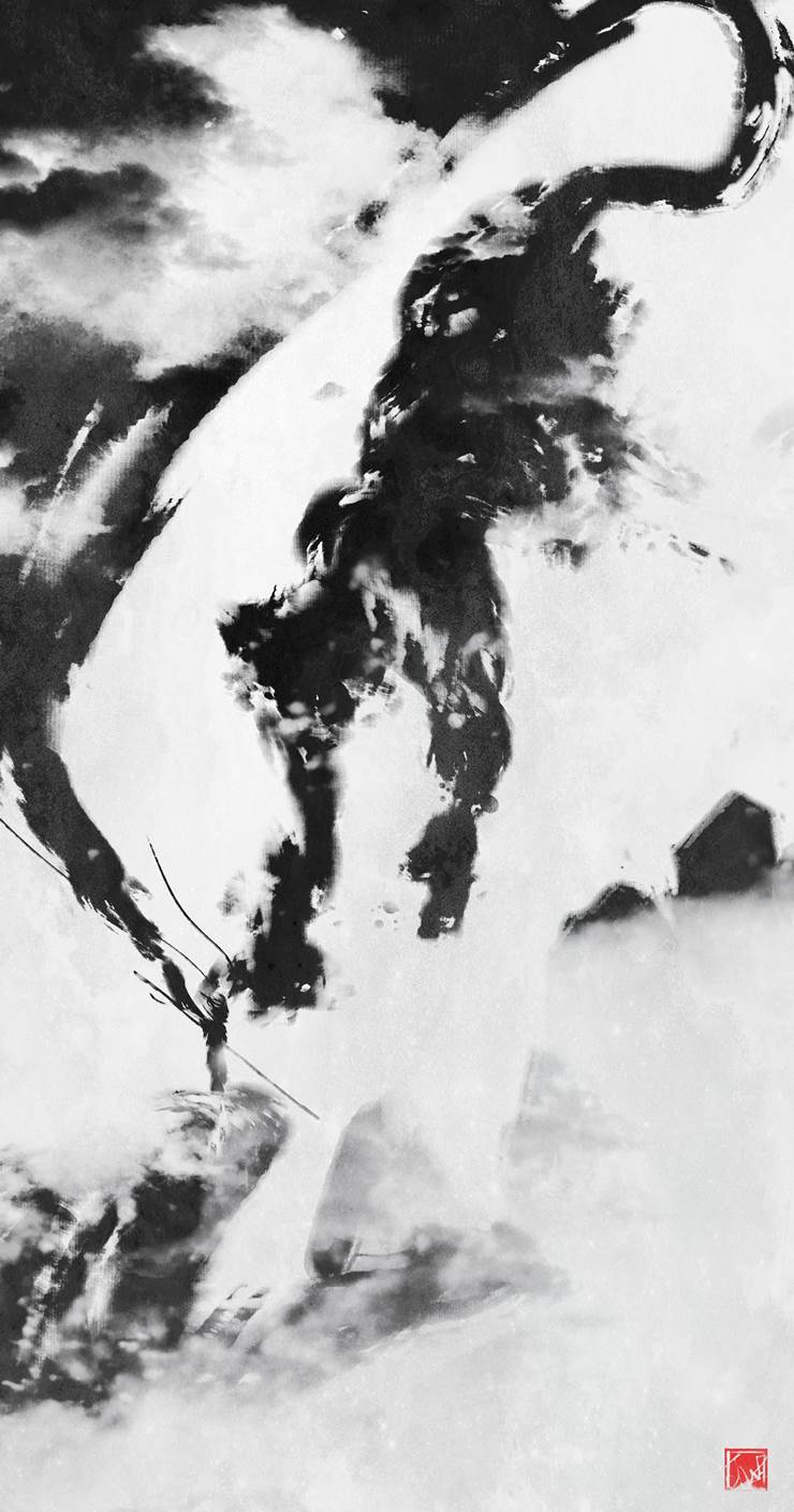 一啸山河动！|插画师画师JW的风景插画图片 | BoBoPic