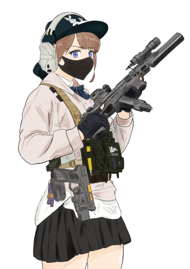 战斗风插画师89的武装JK少女插画图片 | BoBoPic