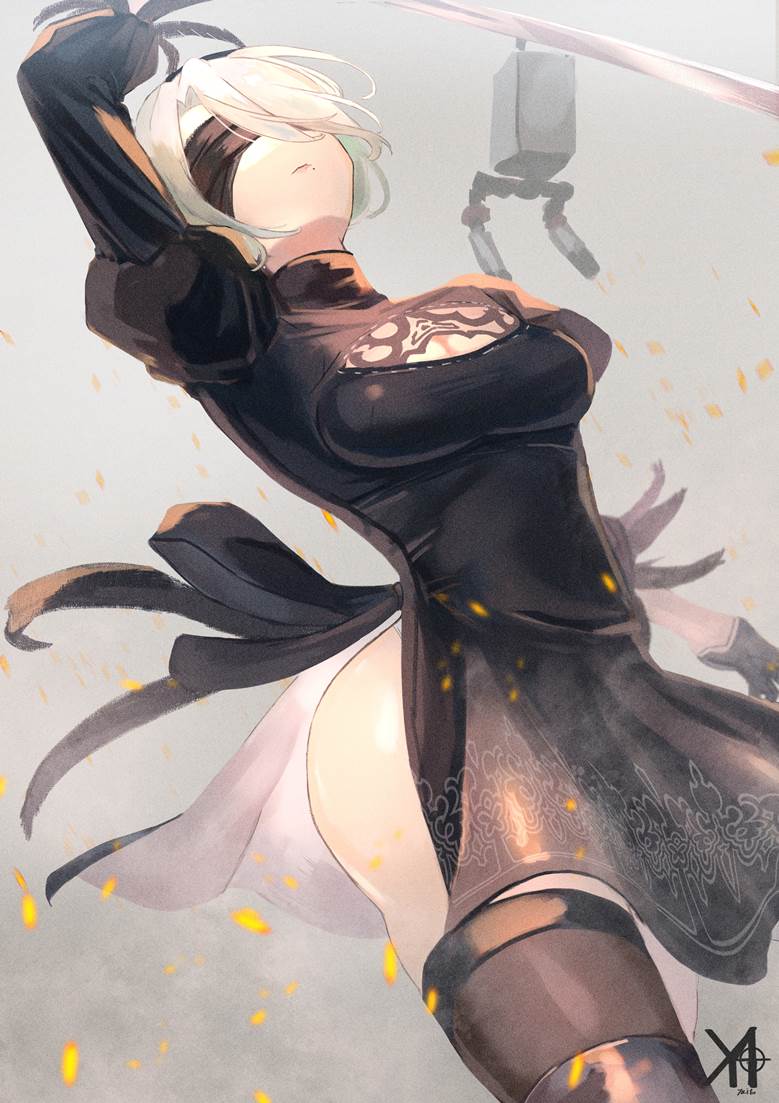 2B|插画师灸(ヤイト)的尤尔哈2号B型插画图片 | BoBoPic
