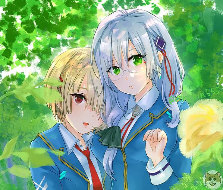 月歌 yuki 不错|插画师でんしれんじ的绯染天空插画图片 | BoBoPic