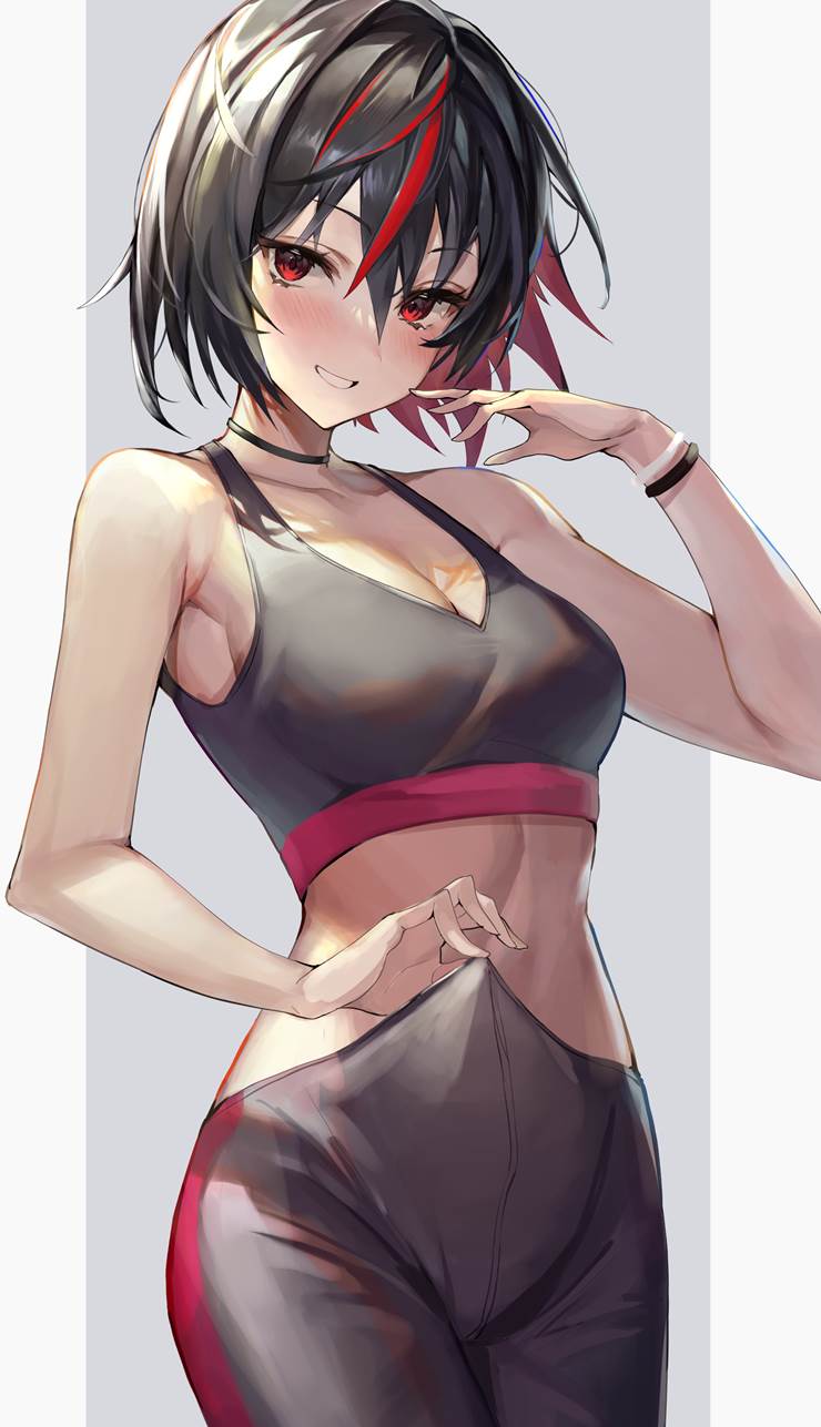 original,girl,black hair,sports bra, - kabi'illustration - PixivBox
