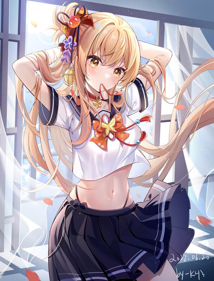 好奇怪的画风，JK女高中生pixiv插画图片 | BoBoPic