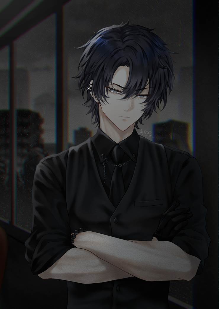 银眼の冷彻|插画师MKR.的帅哥插画图片 | BoBoPic